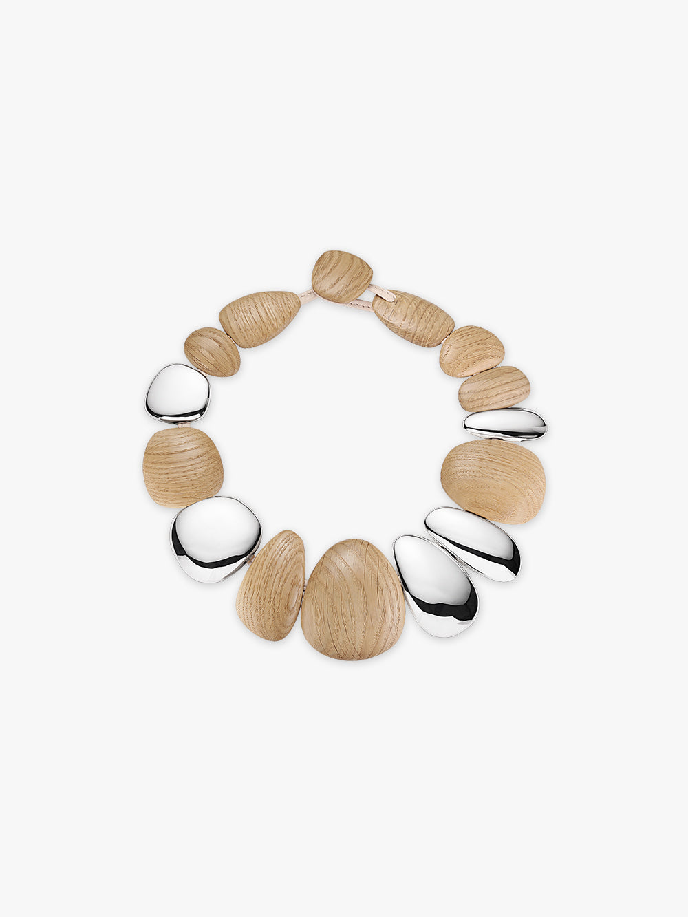 Anniversary necklace: oak, sterling silver – Monies