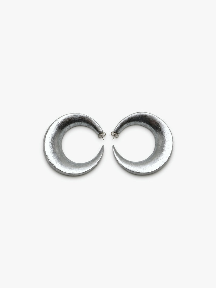 Full moon stud earring: silverfoil – Monies